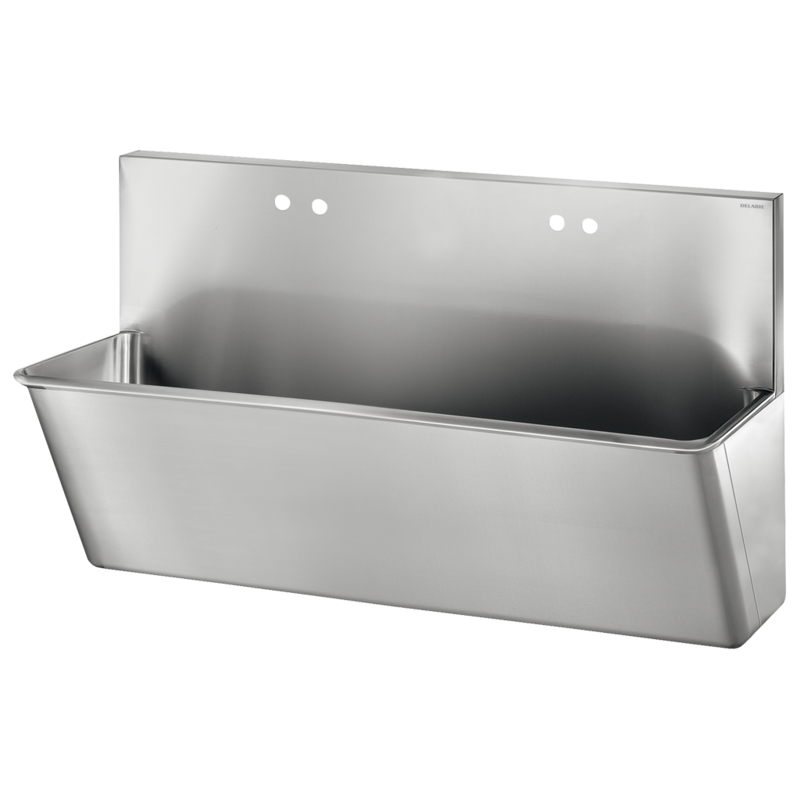 Surgical scrub-up trough with high upstand