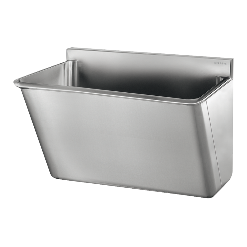 Surgical scrub-up trough with low upstand