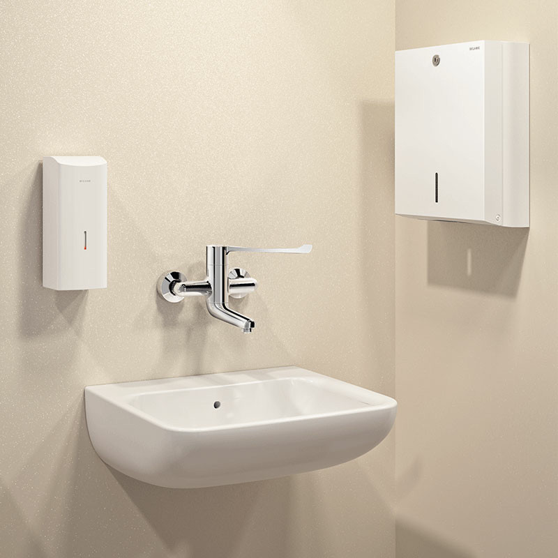 Sequential mechanical basin mixer