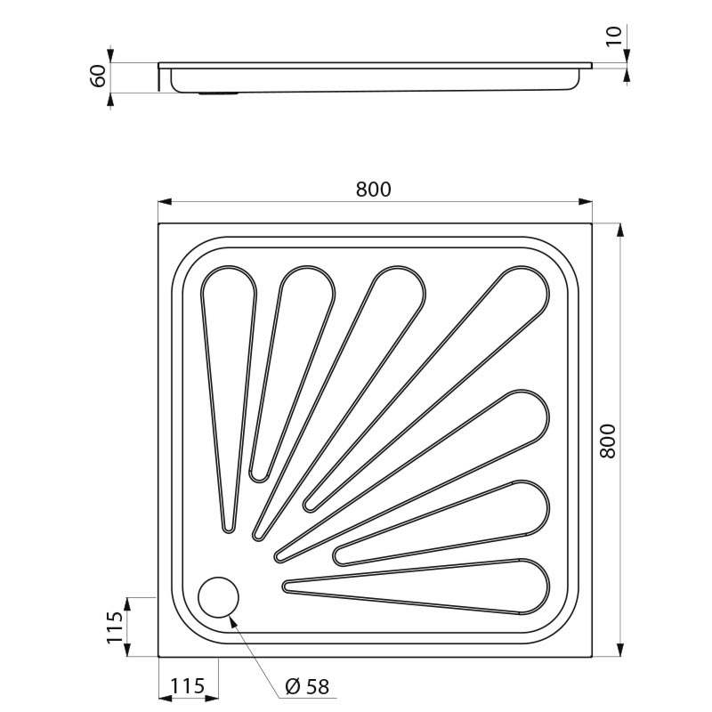 Recessed shower tray