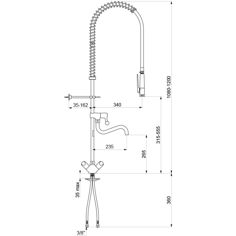 Pre-rinse set with mixer